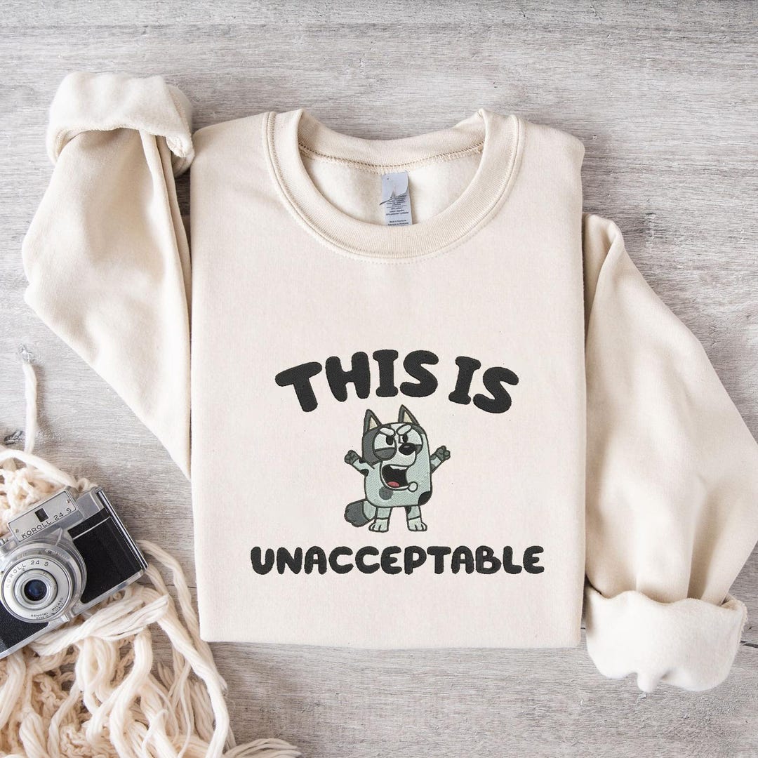 This is Unacceptable Embroidery Sweatshirt, Cute Muffin Embroidered T ...