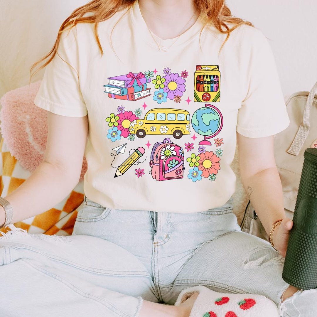 Retro Groovy Back to School Shirt, Cute Teacher Life Tee, Teacher ...