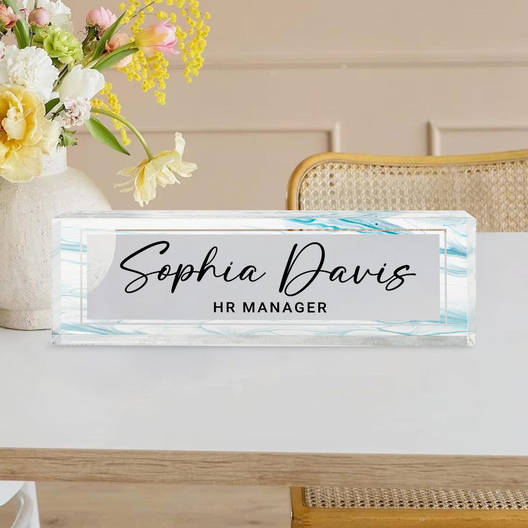 Personalized HR Manager Desk Name Plate, Human Resource Manager Gift ...