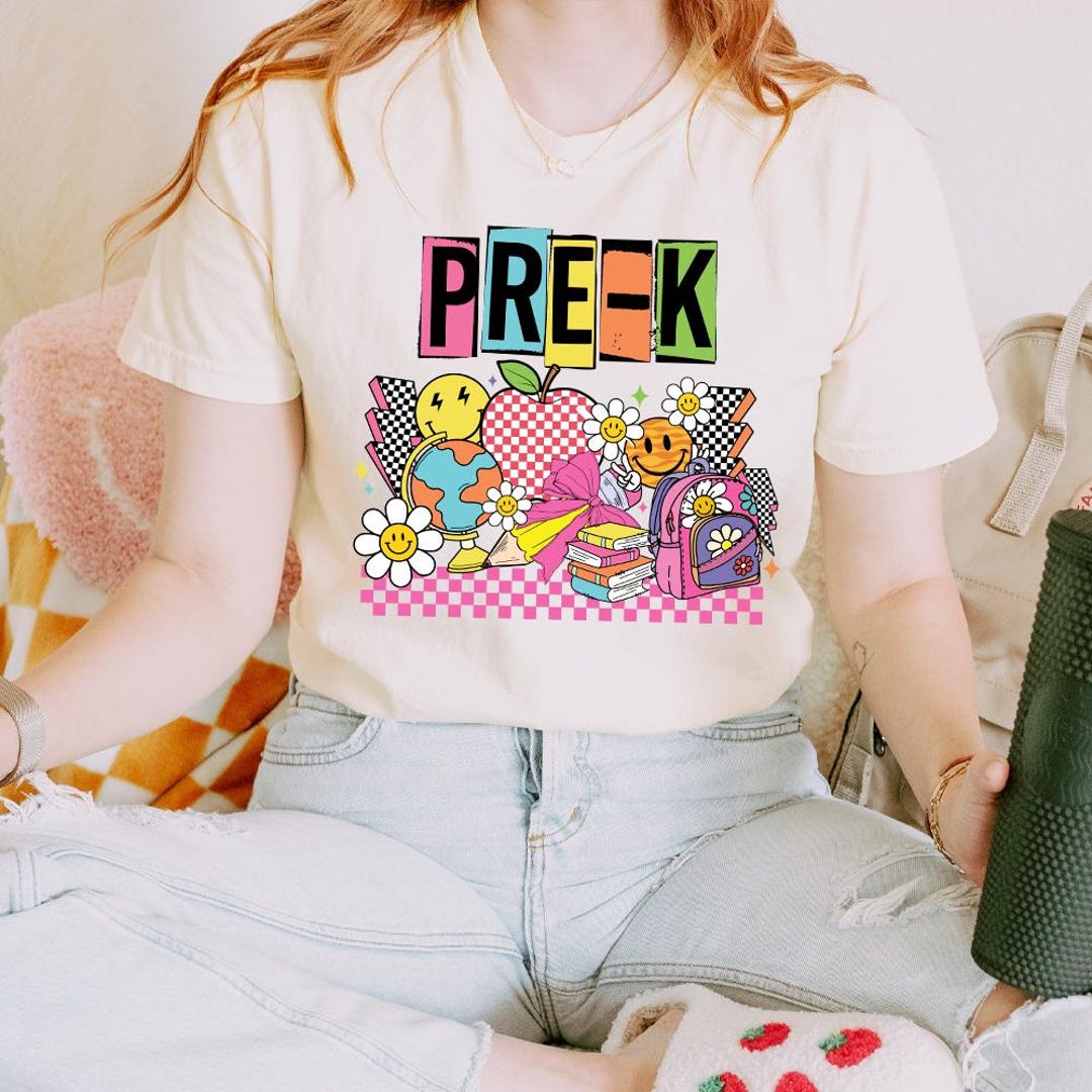Retro Groovy Pre-k Back to School T-shirt, Preschool Teacher Shirt, Pre ...