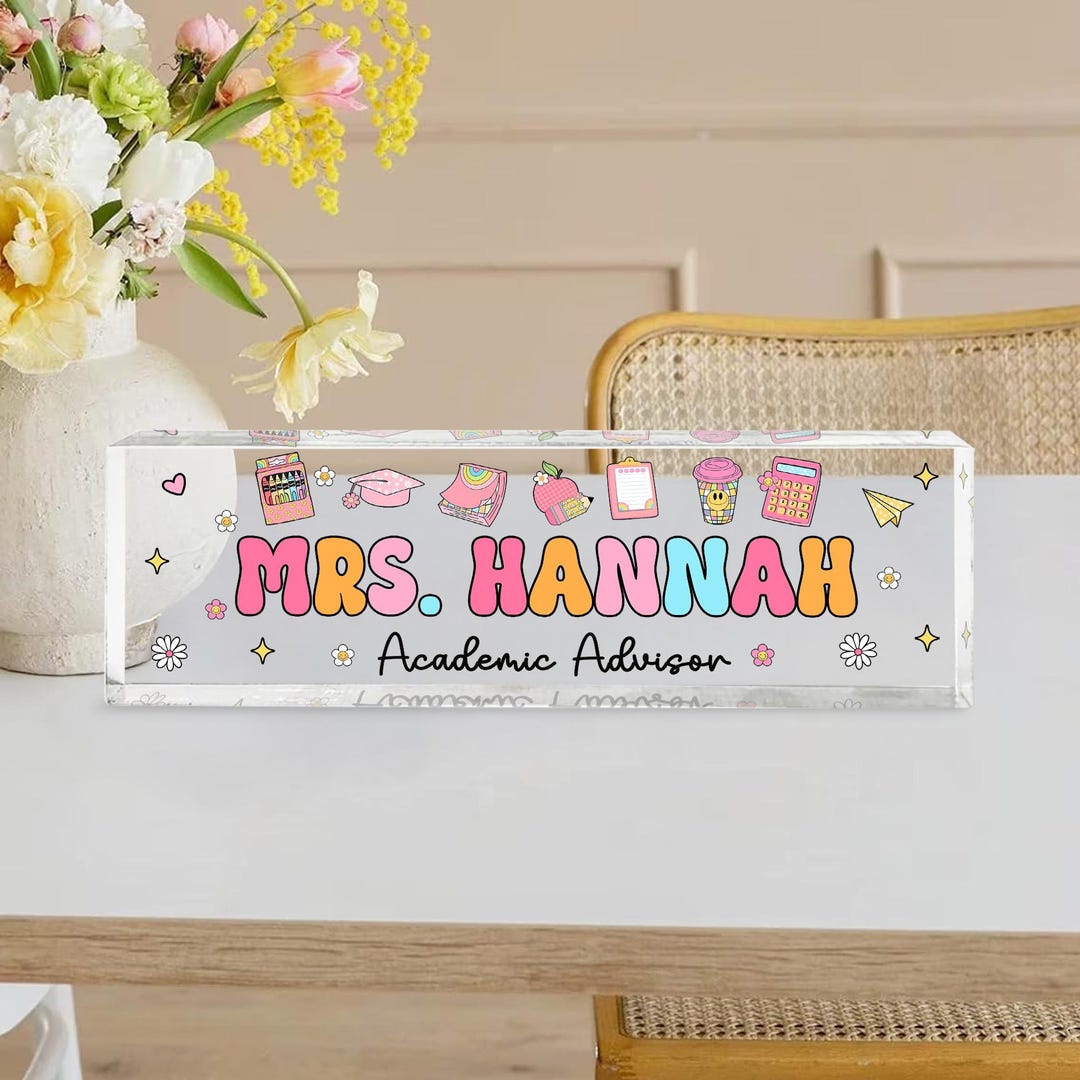 Custom Academic Advisor Desk Name, Personalized Academic Advisor Deske ...