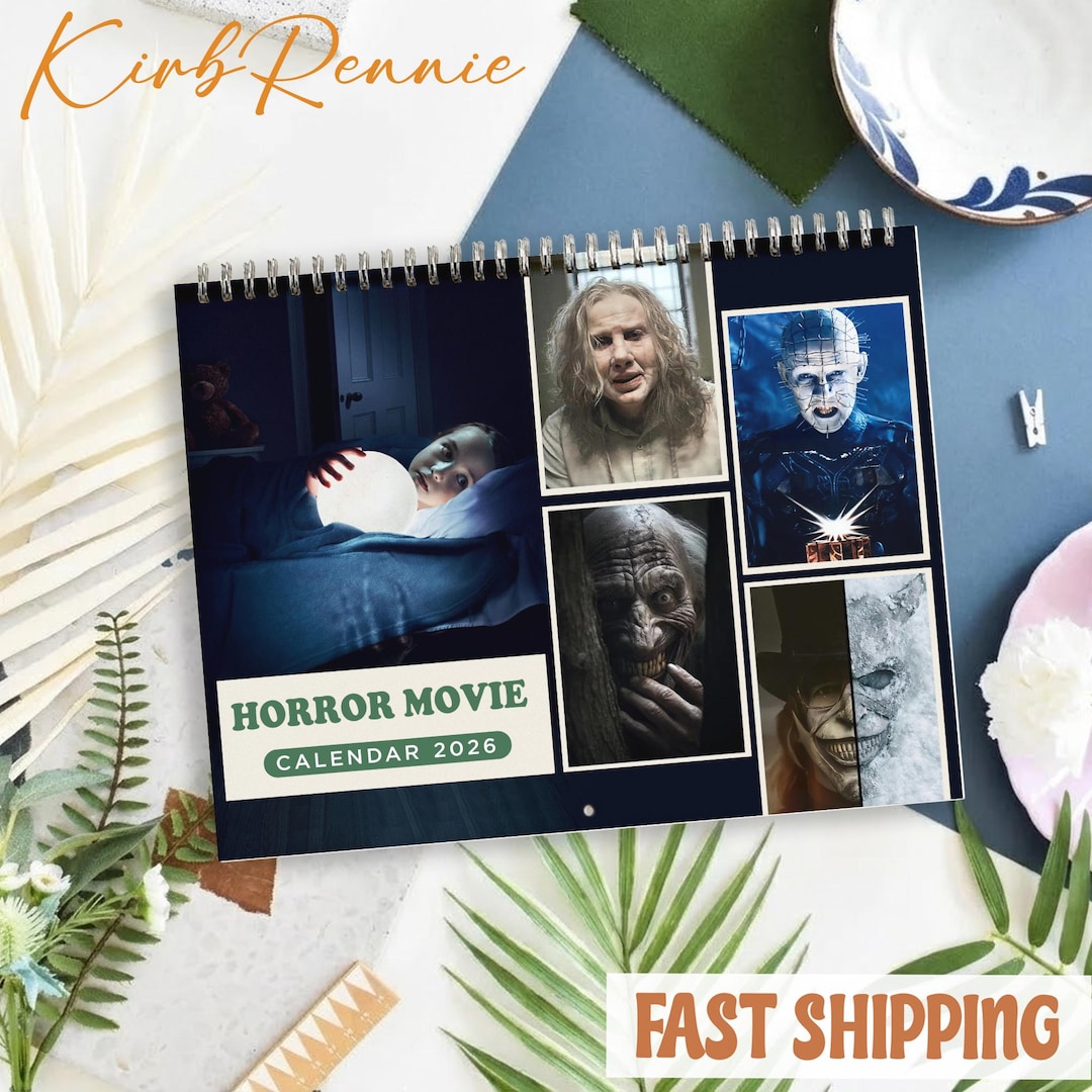 Horror Movie 2026 Calendar, Horror Movie Monthly Wall Calendar, 2026 ...