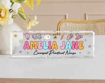 Custom Nurse Anesthetists Metal Desk Name Plate, Nurse Wooden Nameplate ...