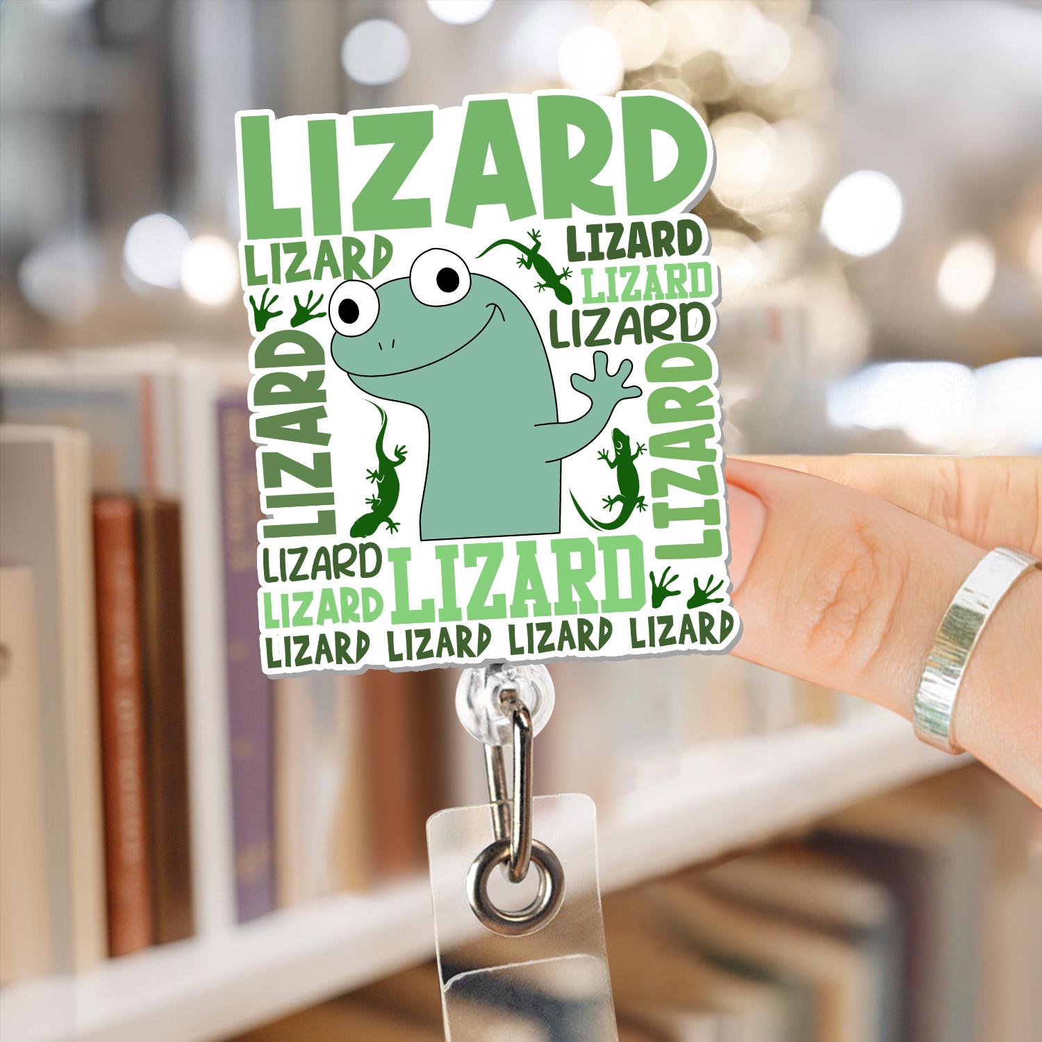 Funny Lizard Meme Badge Reel, Cute Reptile ID Holder, Animal Lover ...