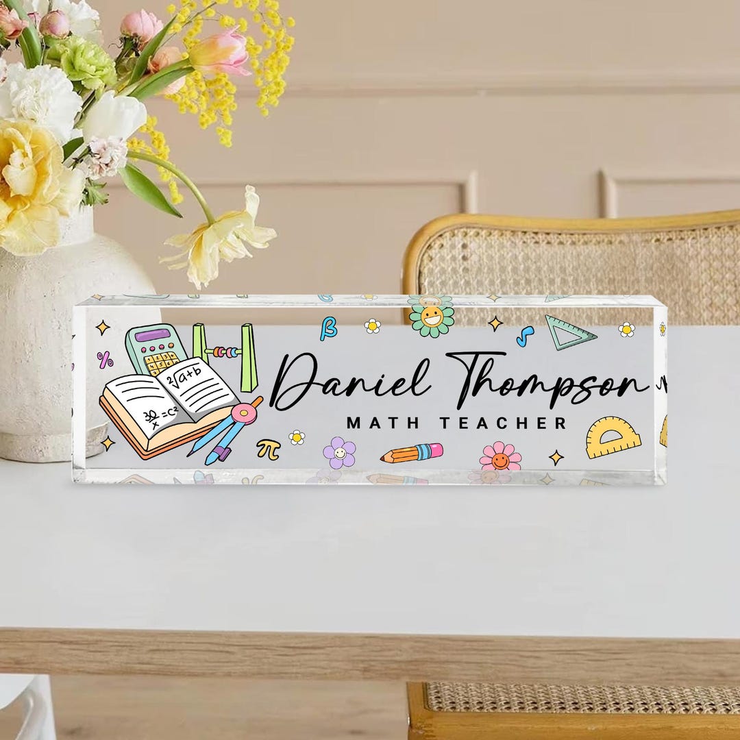 Custom Math Teacher Desk Name Plate, It’s A Good Day to Do Sum Math ...