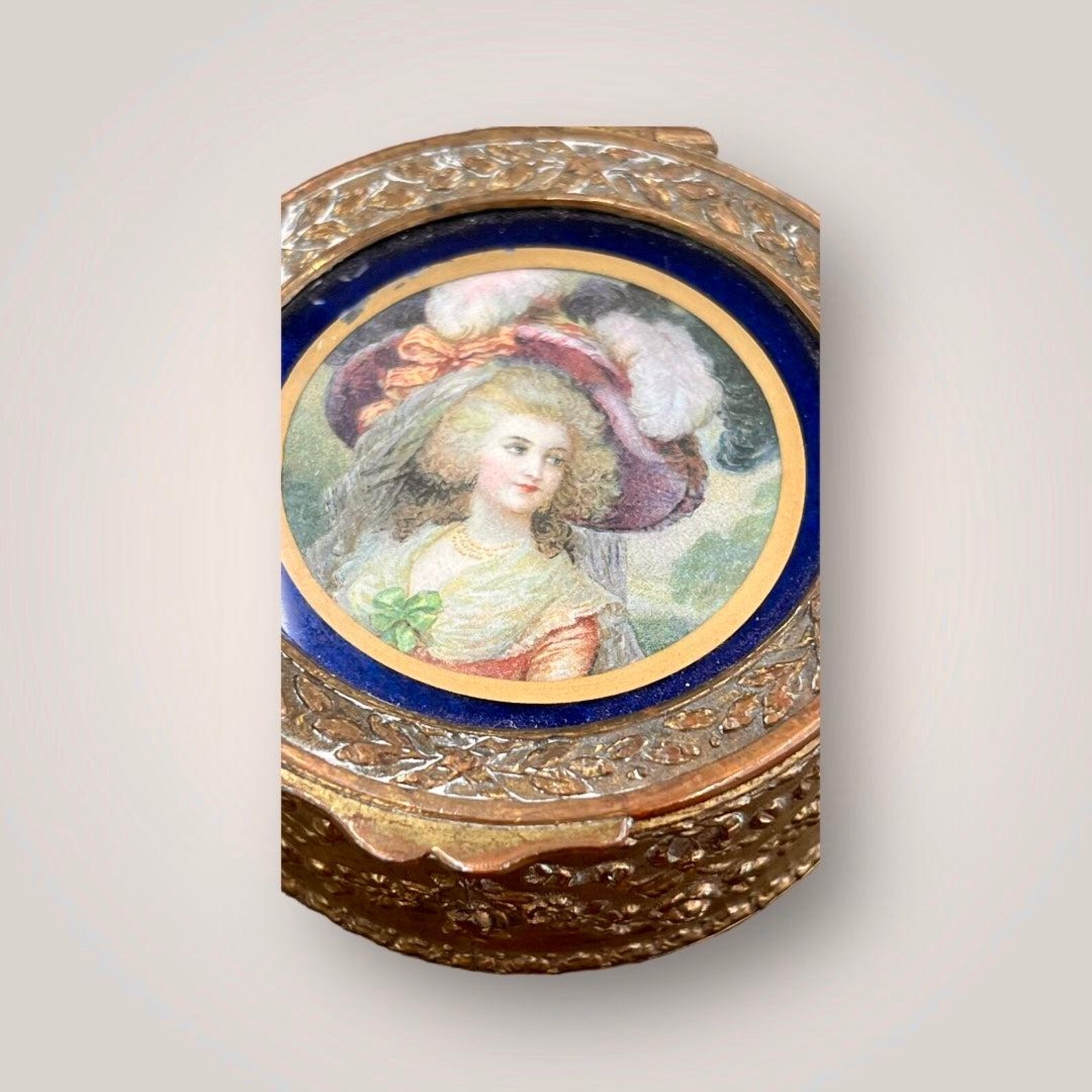 Antique French Powder Box Made in France, Intricate Engraving - Etsy