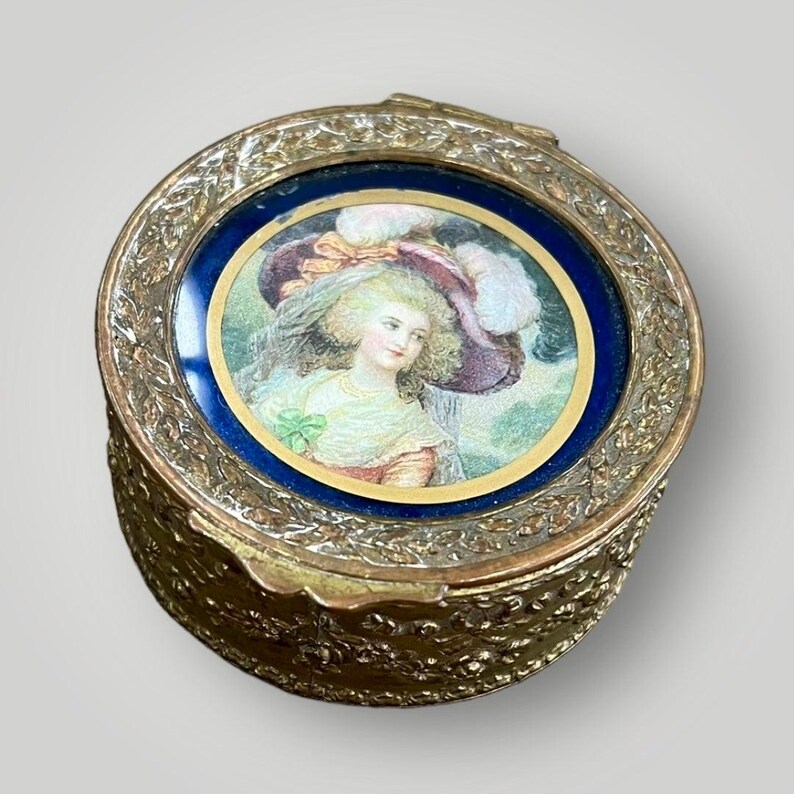 Antique French Powder Box Made in France, Intricate Engraving - Etsy