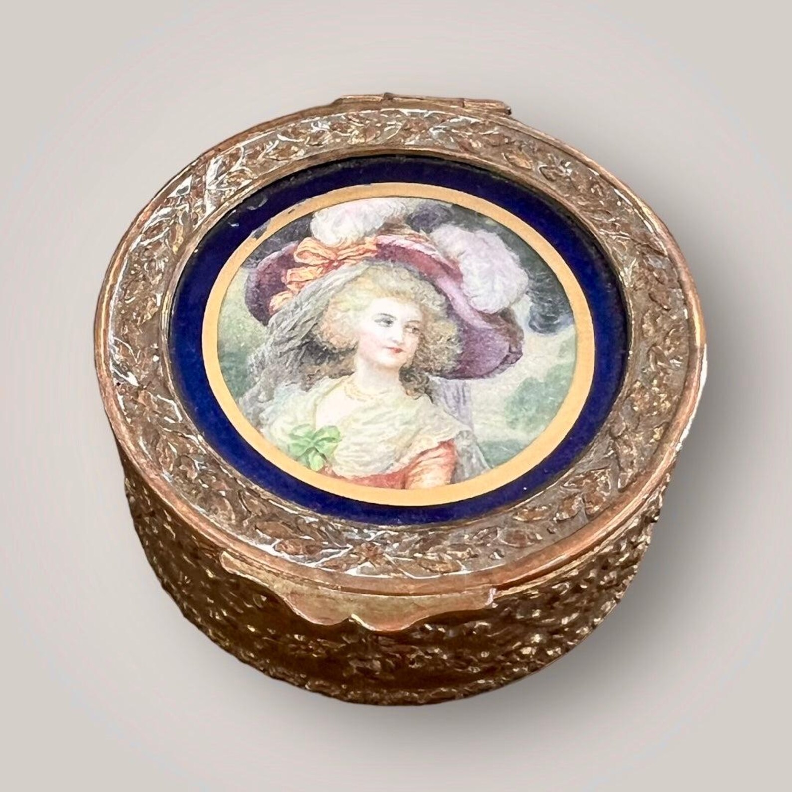 Antique French Powder Box Made in France, Intricate Engraving - Etsy