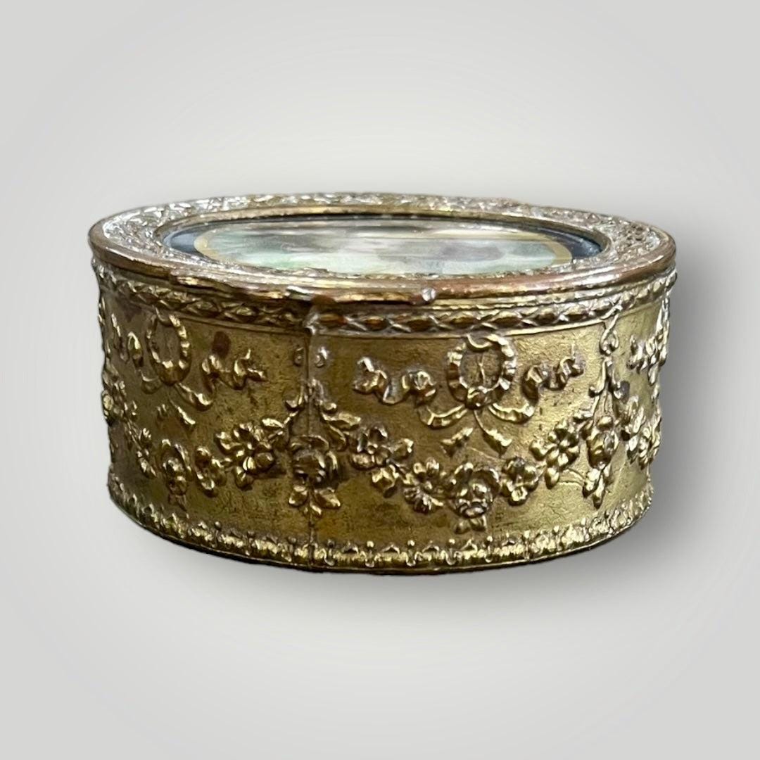 Antique French Powder Box Made in France, Intricate Engraving - Etsy