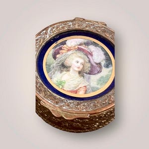 Antique French Powder Box Made in France, Intricate Engraving - Etsy
