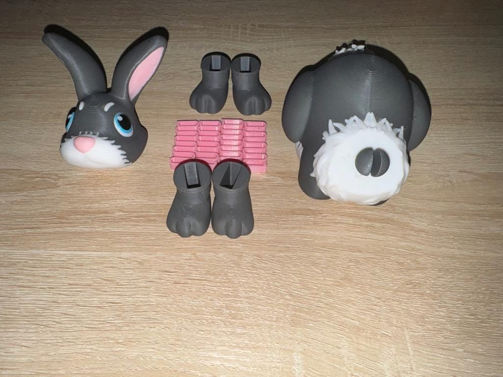 3D Printed Boingy Rabbit Articulated Tail - Etsy