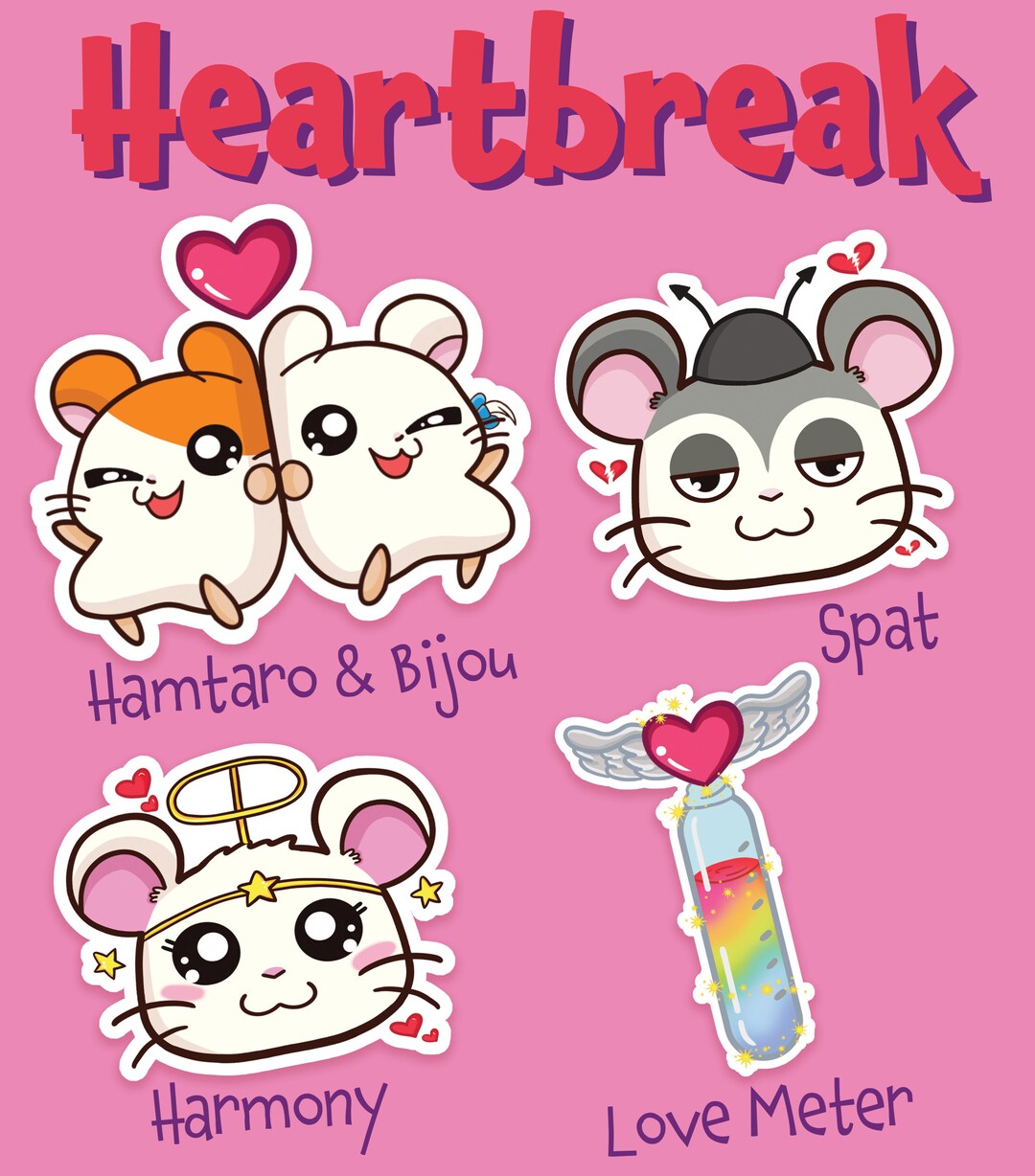 Hamster Heartbreak Glossy Sticker Set - Etsy