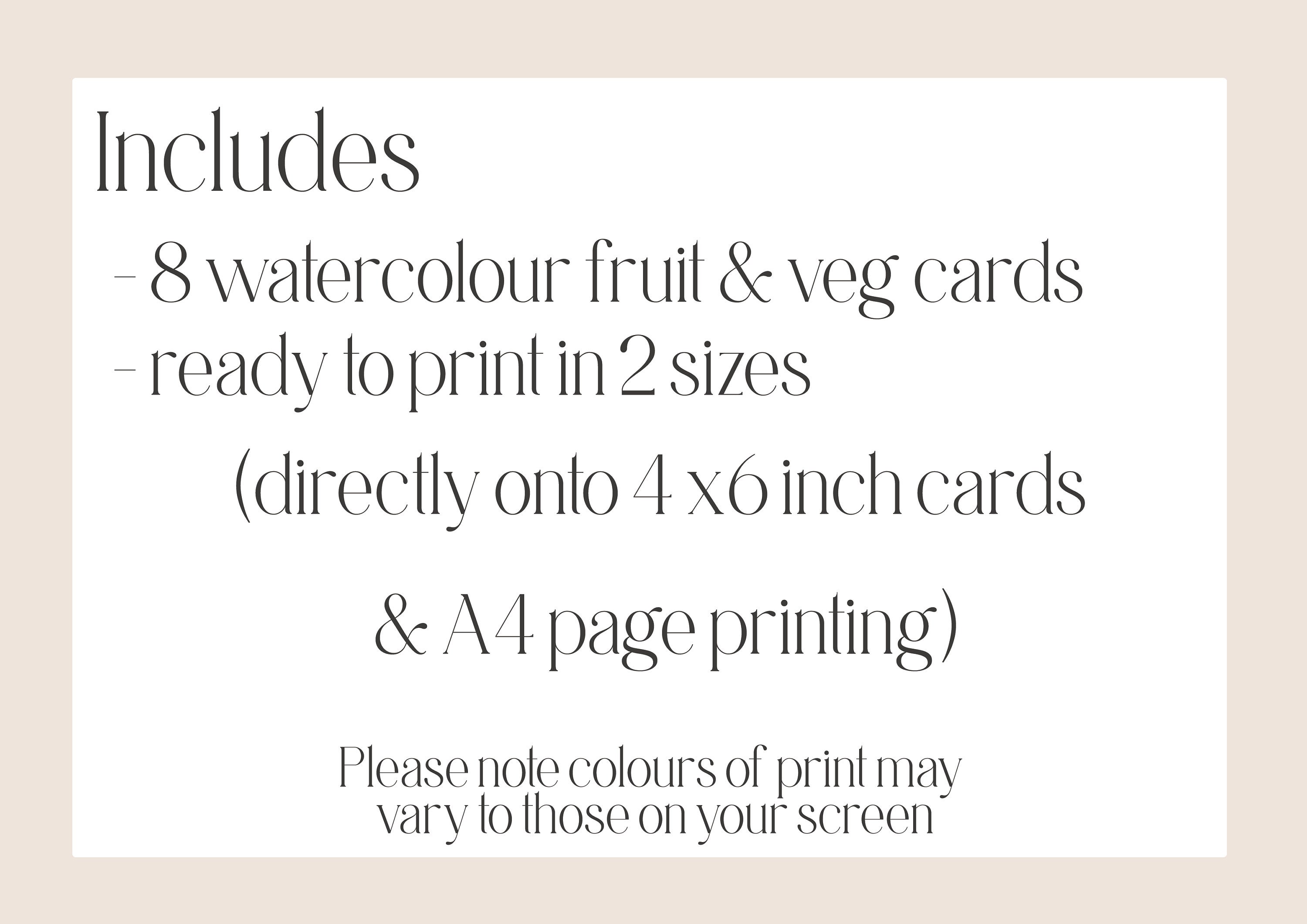 Printable Fruit & Vegetable Toob Cards | Toob Matching Cards ...