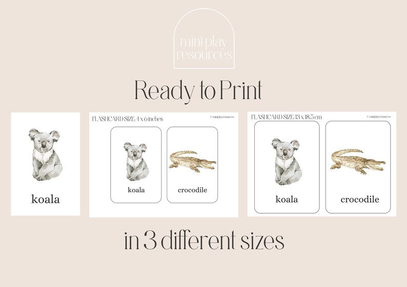 Printable Australian Animal Card Set | Digital Animal Prints ...