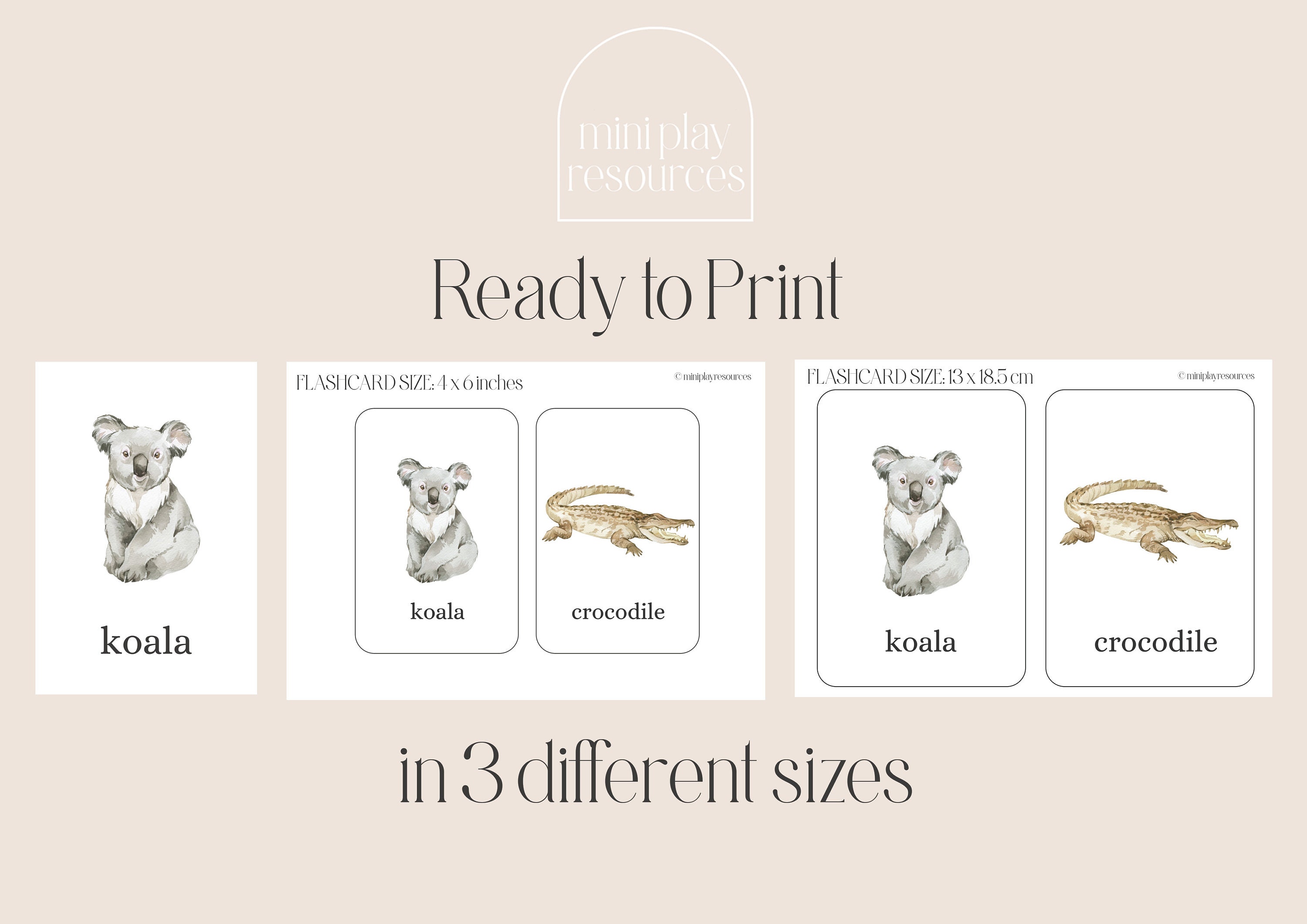 Printable Australian Animal Card Set | Digital Animal Prints ...