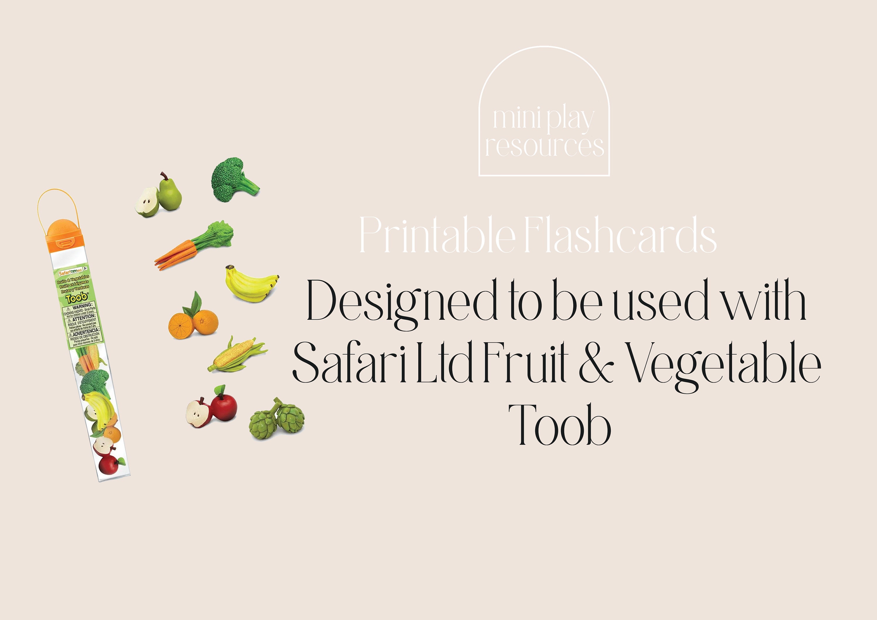 Printable Fruit & Vegetable Toob Cards | Toob Matching Cards ...