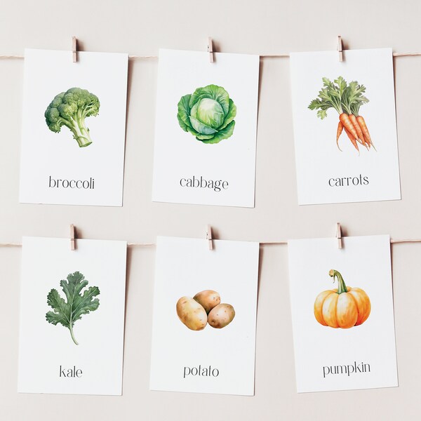 Vegetable Cards - Etsy