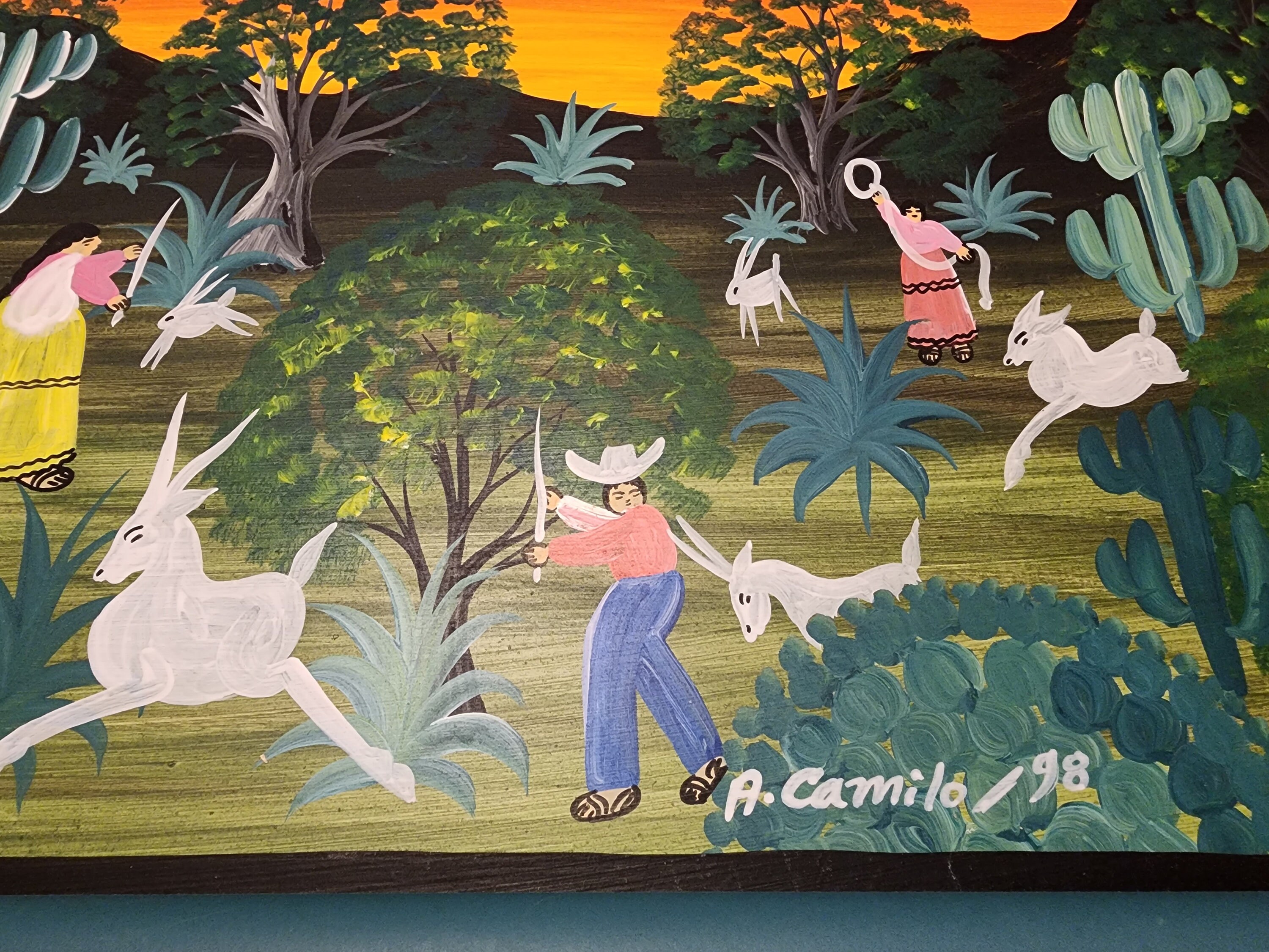 VINTAGE 1998 Mexican Folk Art by ALBERTO CAMILO Vibrant Framed - Etsy