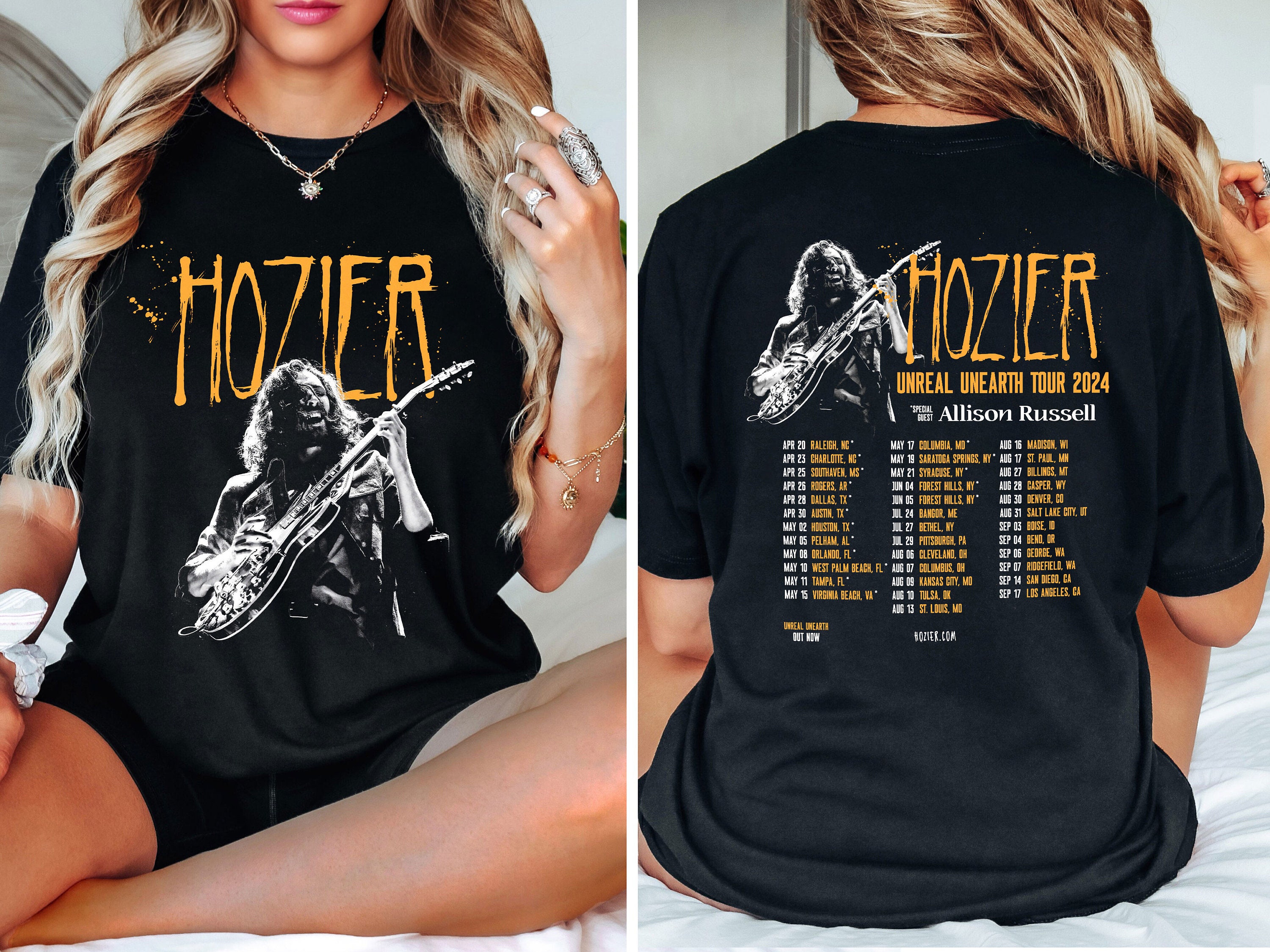 Hozier Unreal Unearth Tour 2024 Shirt, Retro Hozier Music Tour Shirt ...
