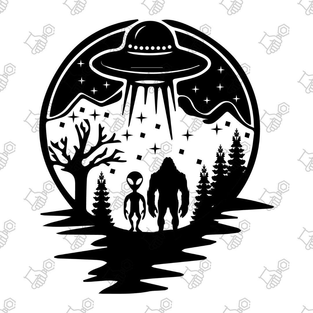 Alien Under the Moon SVG Versatile File Formats for Crafters - Etsy