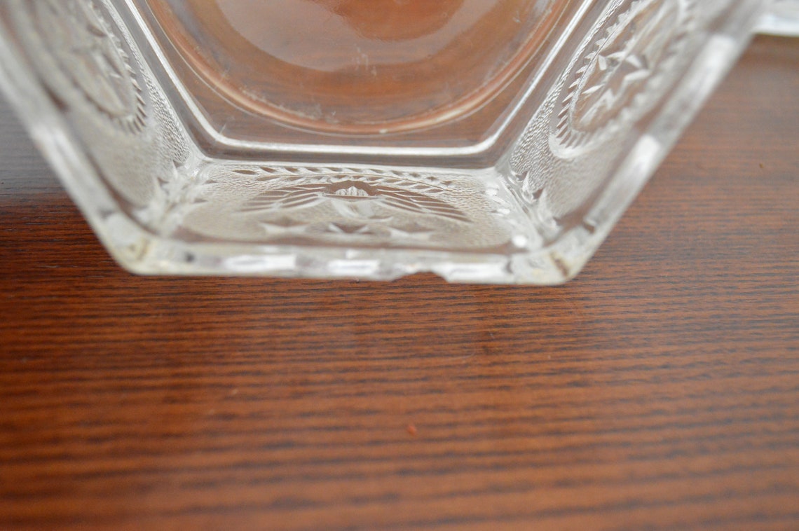 Vintage Clear Pressed Indiana Glass Tiara Candy Dish With Lid Eagle and ...