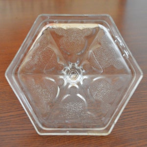 Vintage Clear Pressed Indiana Glass Tiara Candy Dish With Lid Eagle and ...