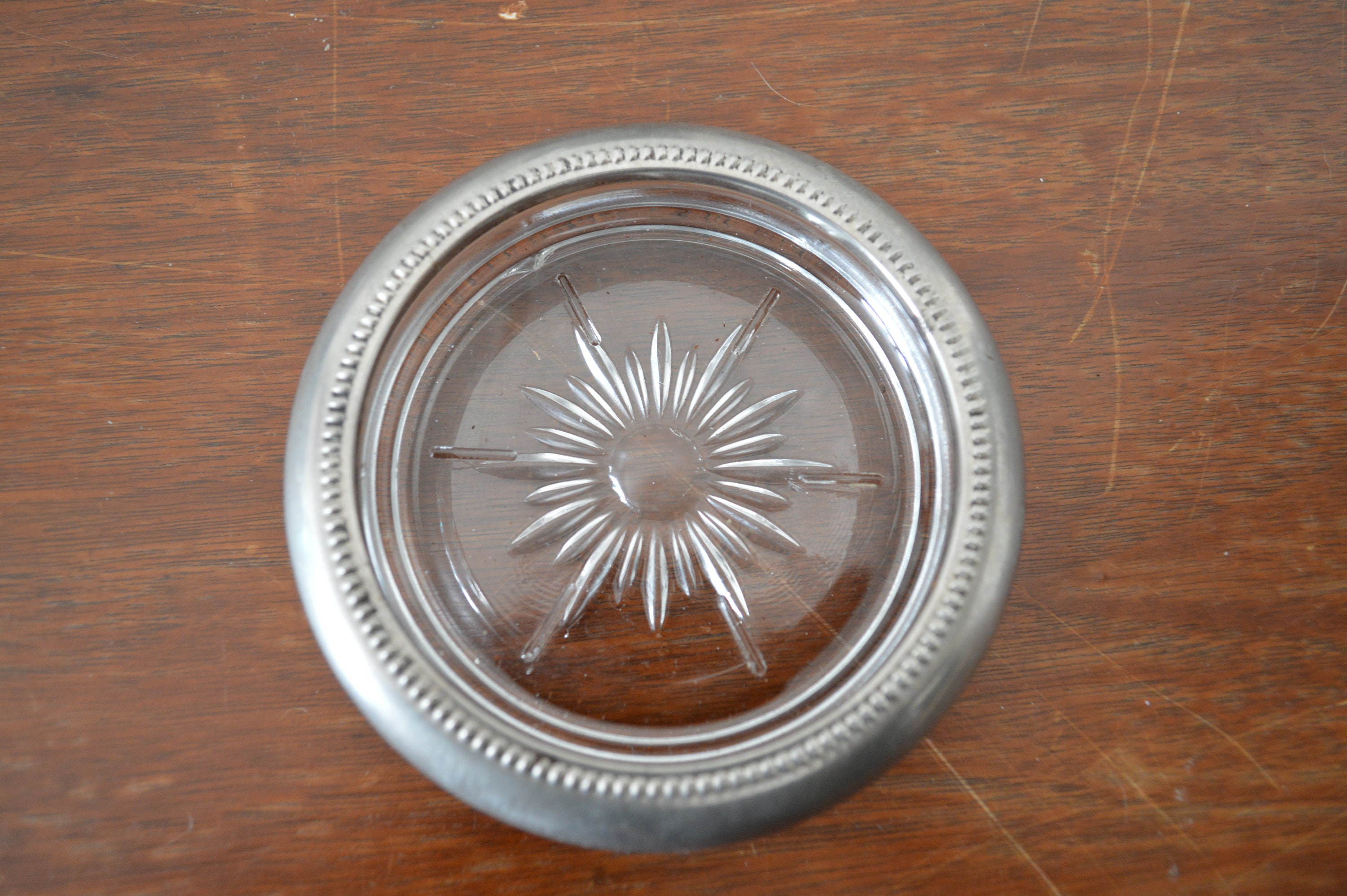 Italian Silverplate and Cut Glass Coasters (set of 8) | Vintage Metal ...