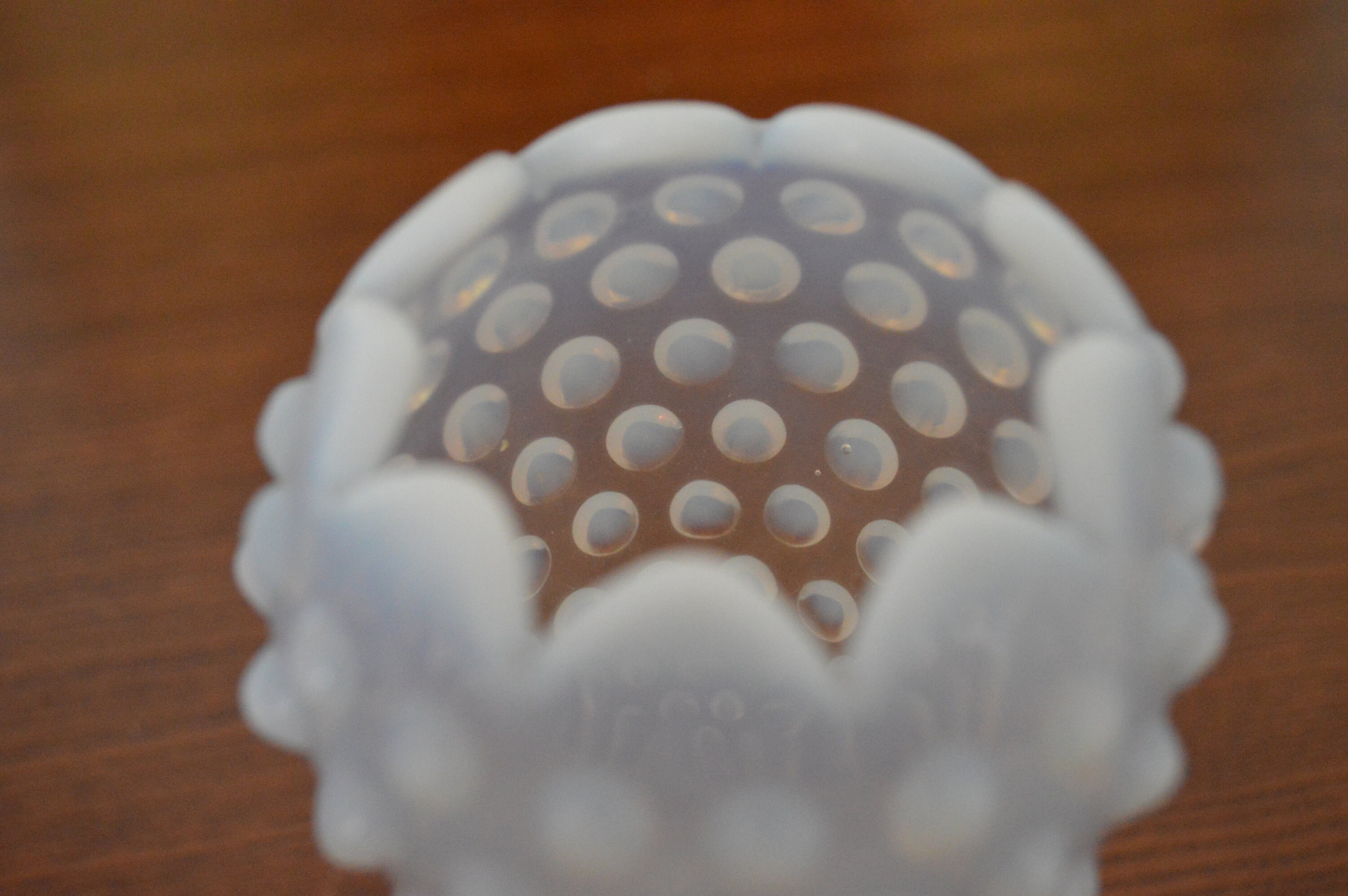 Vintage Moonstone Opalescent Fenton Hobnail Scalloped Edge Bud Vase ...