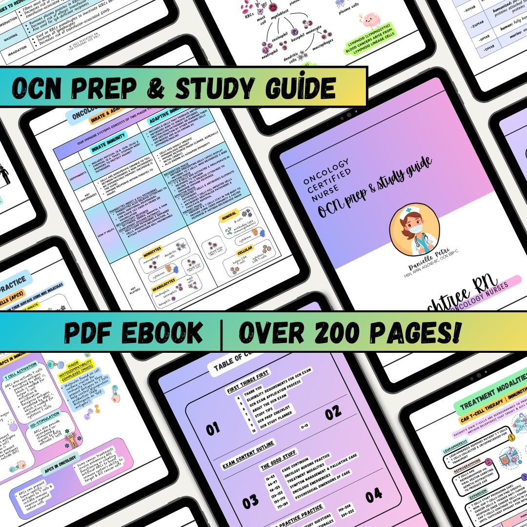 OCN Exam Prep: Oncology Nurse Study Guide Ebook (200+ Pages) - Etsy