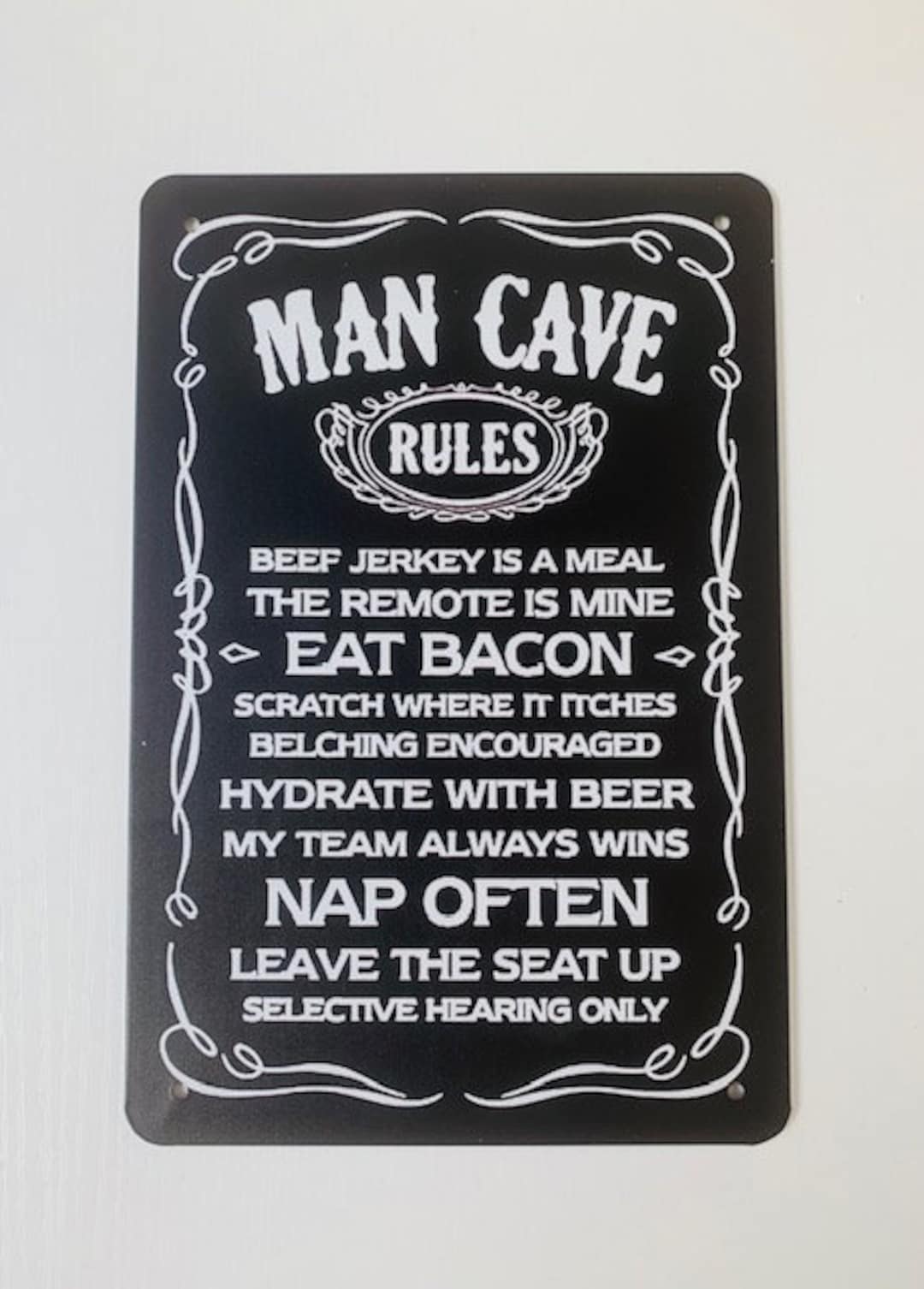 Man Cave Rules Tin Sign: Vintage Retro Garage Decor - Etsy