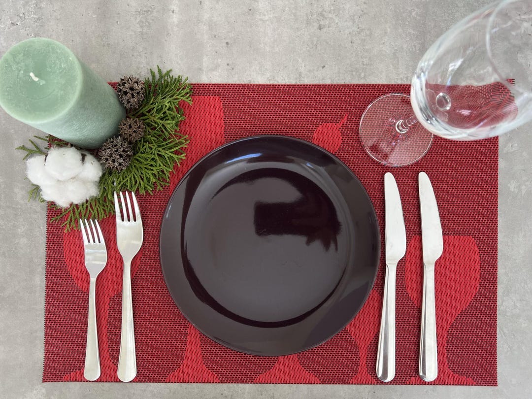 Red Plastic Place Mats: Heat-resistant Kitchen Table Decor (12 X 18) - Etsy