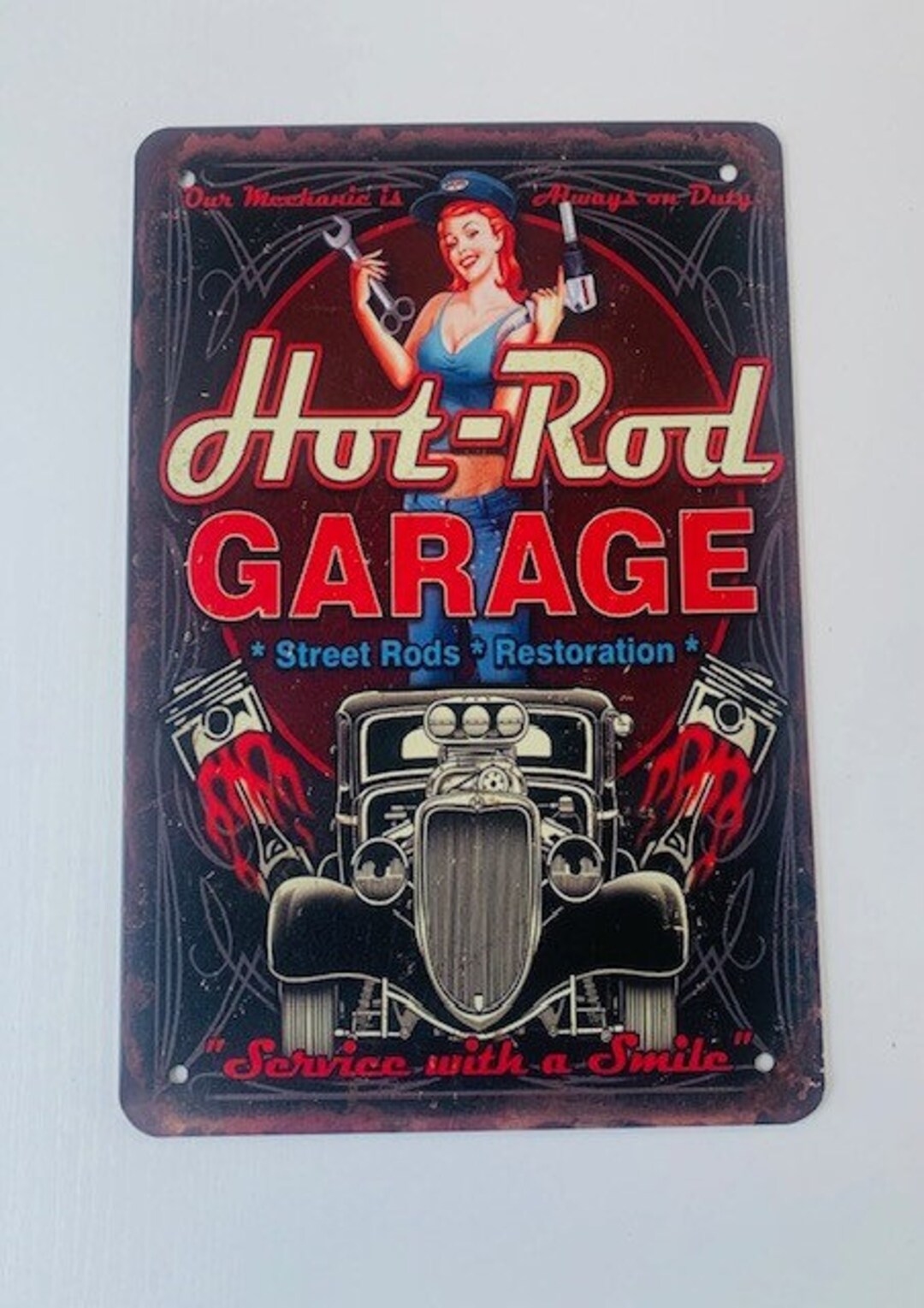 Hot-rod Garage Tin Sign Print Collection Vintage Retro Style Garage Man ...