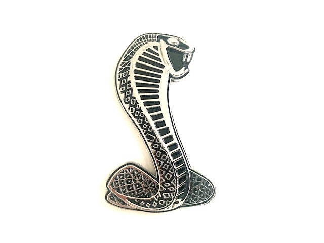 Mustang Cobra Snake Silver & Black Chrome Fender Trunk Emblem!! Size 4 ...