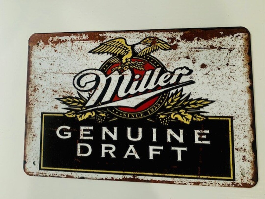 Miller Genuine Draft Tin Printing Wall Sign Print Vintage Retro Style ...