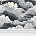 Wallpaper Gray Waves Neo-expressionist-inspired Traditional - Etsy
