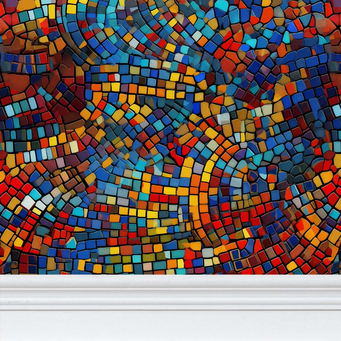 Wallpaper With Abstract Mosaic Pattern for Bedroom or Den Wallpaper for ...