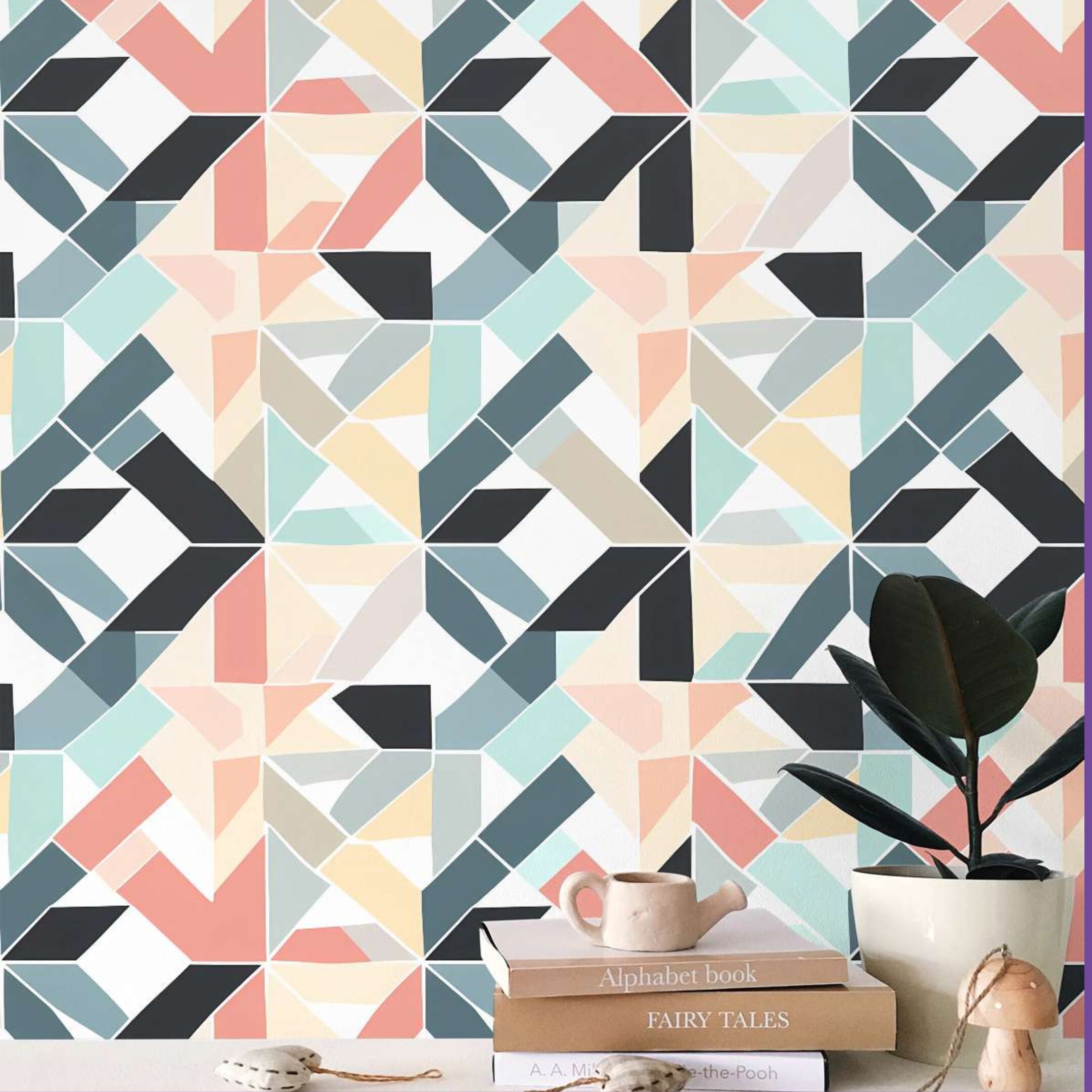 Eco Wallpaper Geometric Pattern for Bedroom or Childrens Room ...