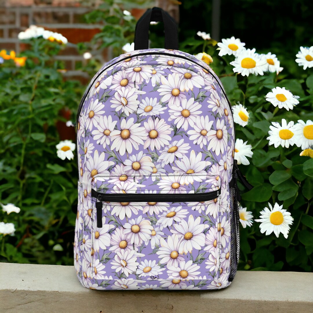 Backpack for Traveling Hiking Work or School With Pattern of White ...