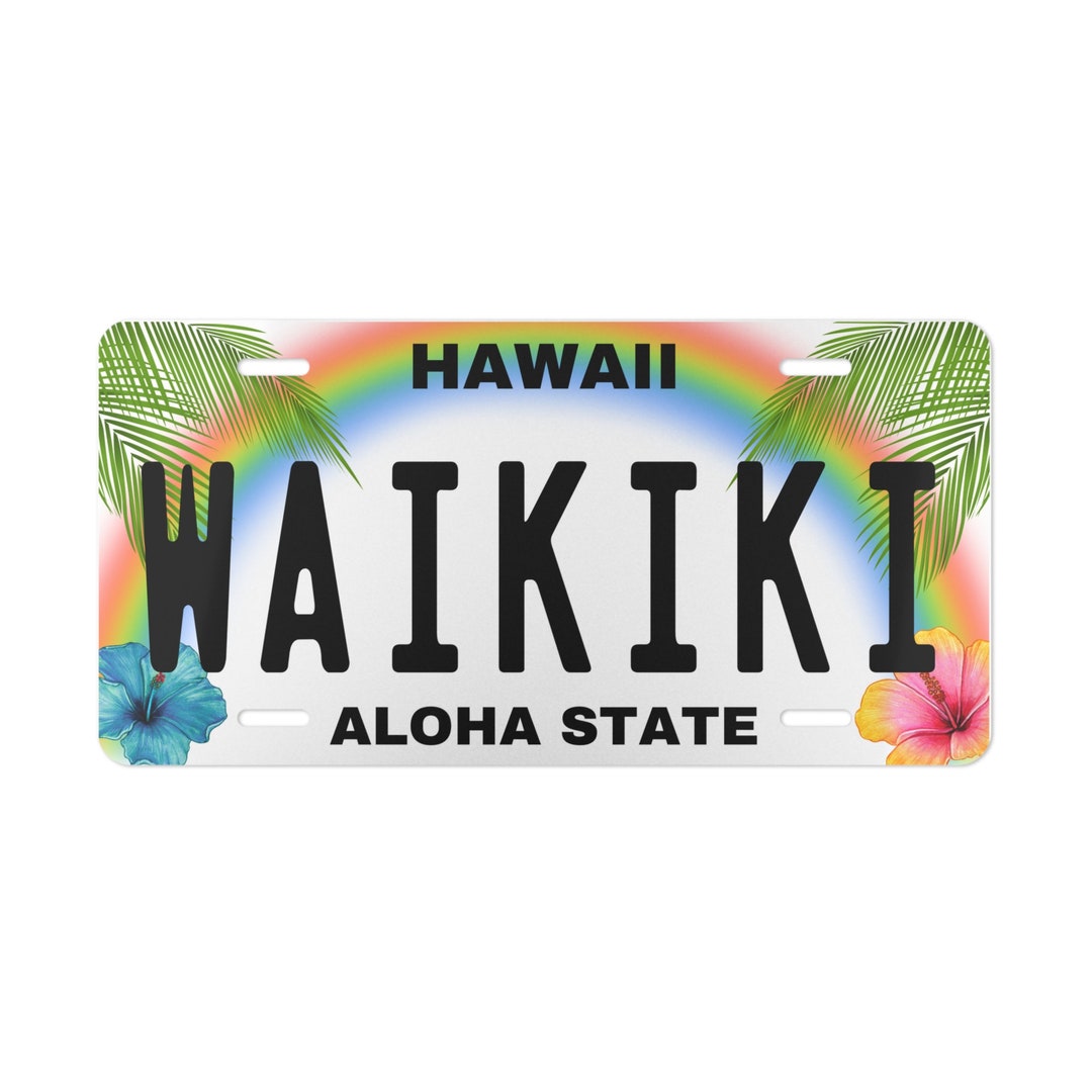 Hawaiian Waikiki License Plate Novelty Vanity Plate Beach License Plate ...
