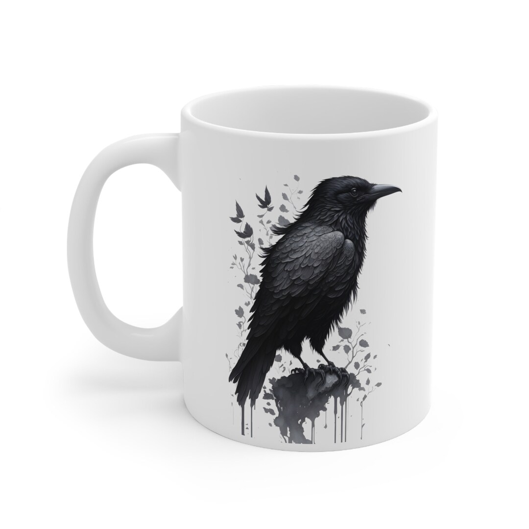 Raven Mug Raven Art Raven Print Bird Lover Gifts Bird - Etsy