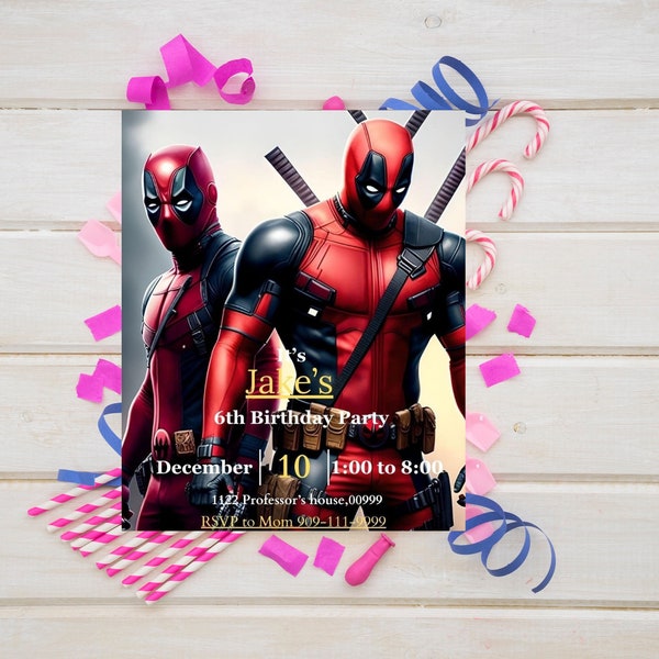 Deadpool Invitation - Etsy