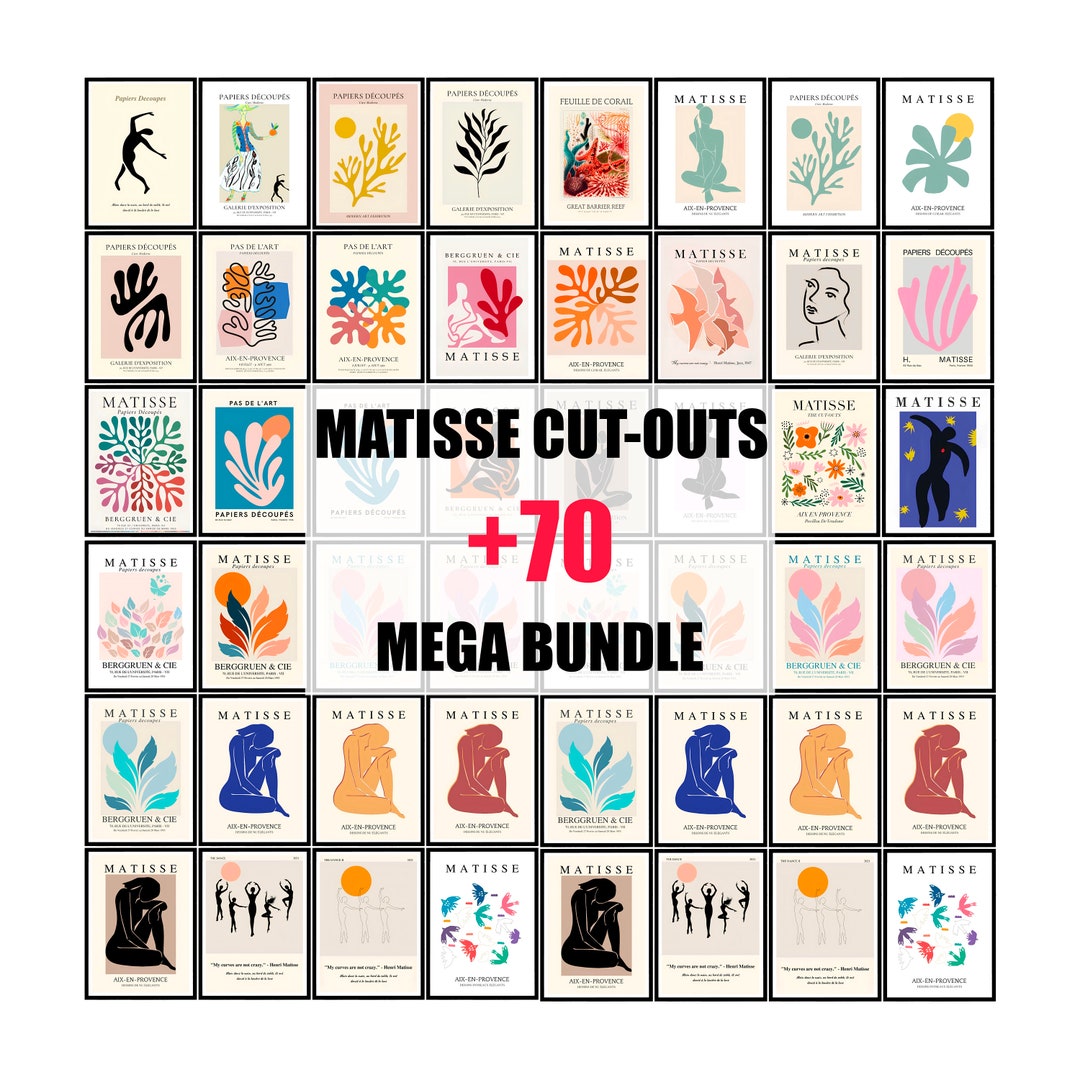 70 Matisse Cut-outs Poster Bundle ,henri Matisse Wall Art , Fauvism ...