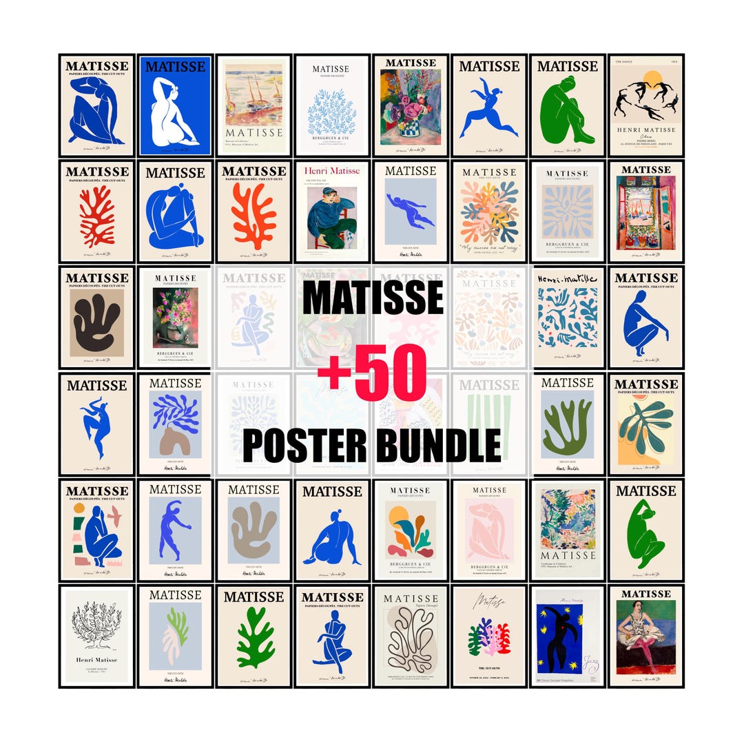 50 Matisse Poster Bundle ,henri Matisse Wall Art , Fauvism Masterpieces ...