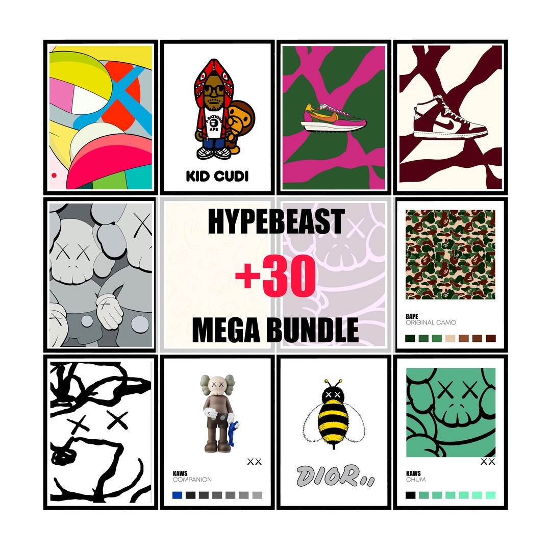 30 Hypebeast Collection Bundle Set, Street Art Design Artwork, Modern ...