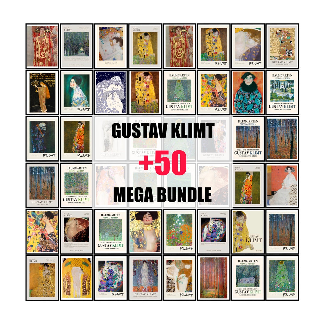 50 Gustave Klimt Poster Bundle ,art Nouveau, Austrian Artist, Mid ...