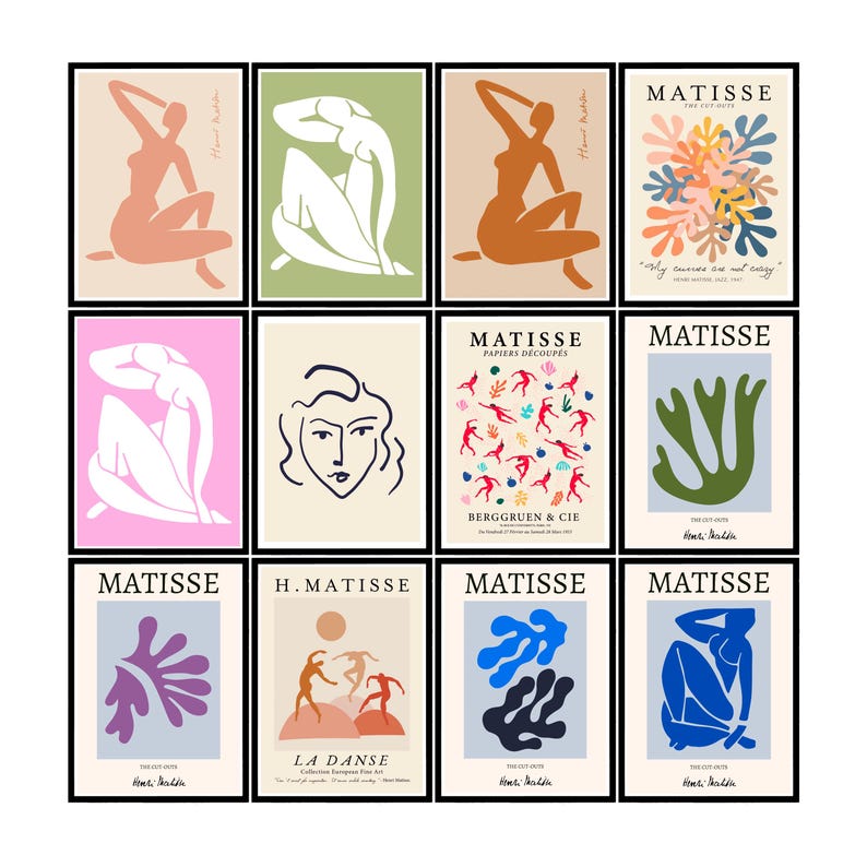 50 Matisse Poster Bundle ,henri Matisse Wall Art , Fauvism Masterpieces ...