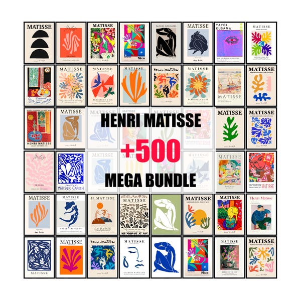 50 Matisse Poster Bundle ,henri Matisse Wall Art , Fauvism Masterpieces ...