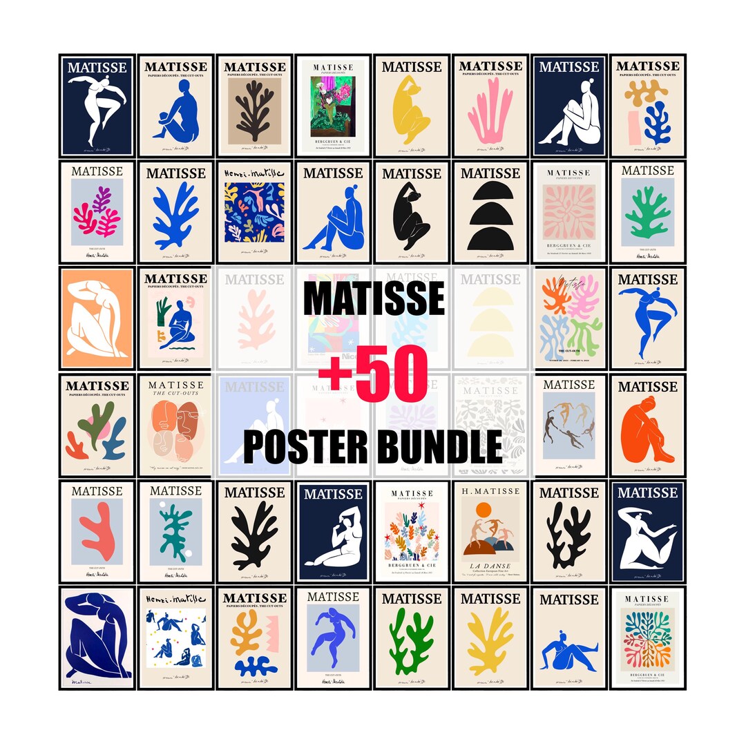 50 Matisse Poster Bundle ,henri Matisse Wall Art , Fauvism Masterpieces ...