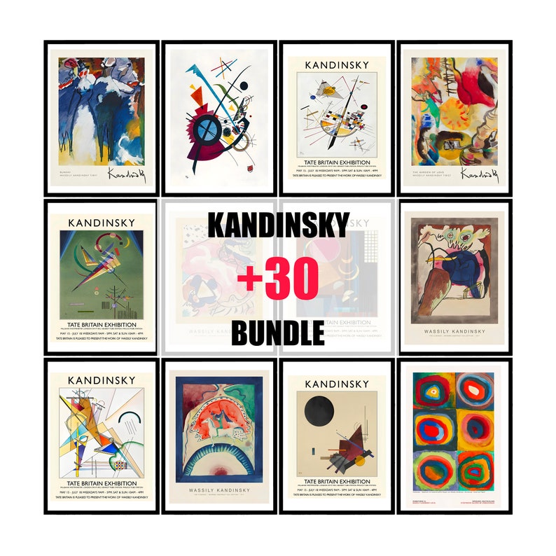 30+ Kandinsky Bundle Poster, Food Modern Art, Maximalist Printable Wall ...