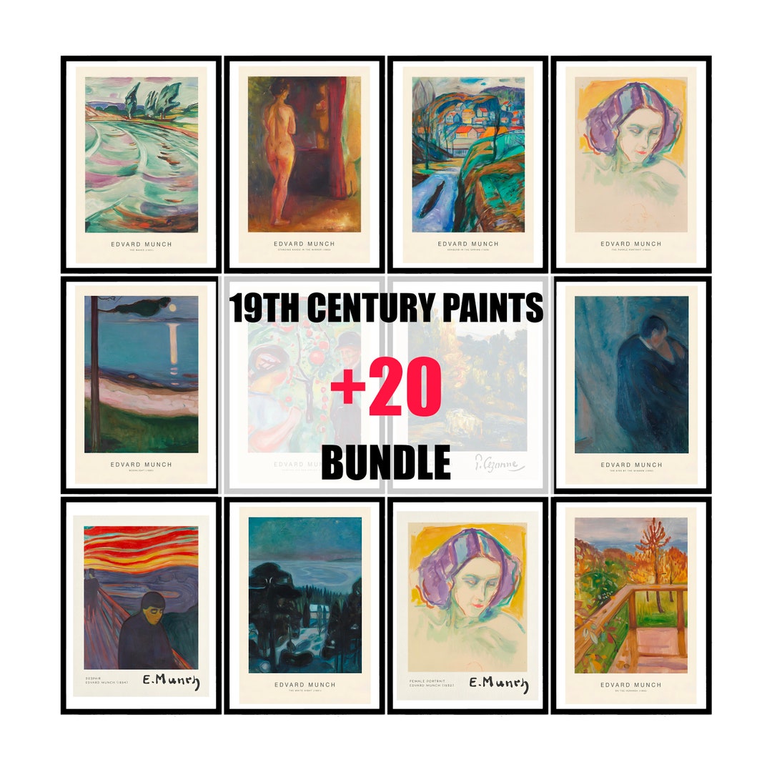 20 19th Century Paints Bundle Poster, Famous Artwork, Modern Art ...